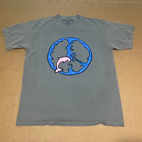 Pink Dolphin | Shirts | Pink Dolphin Peace Sign Vintage Overdyed Mens ...